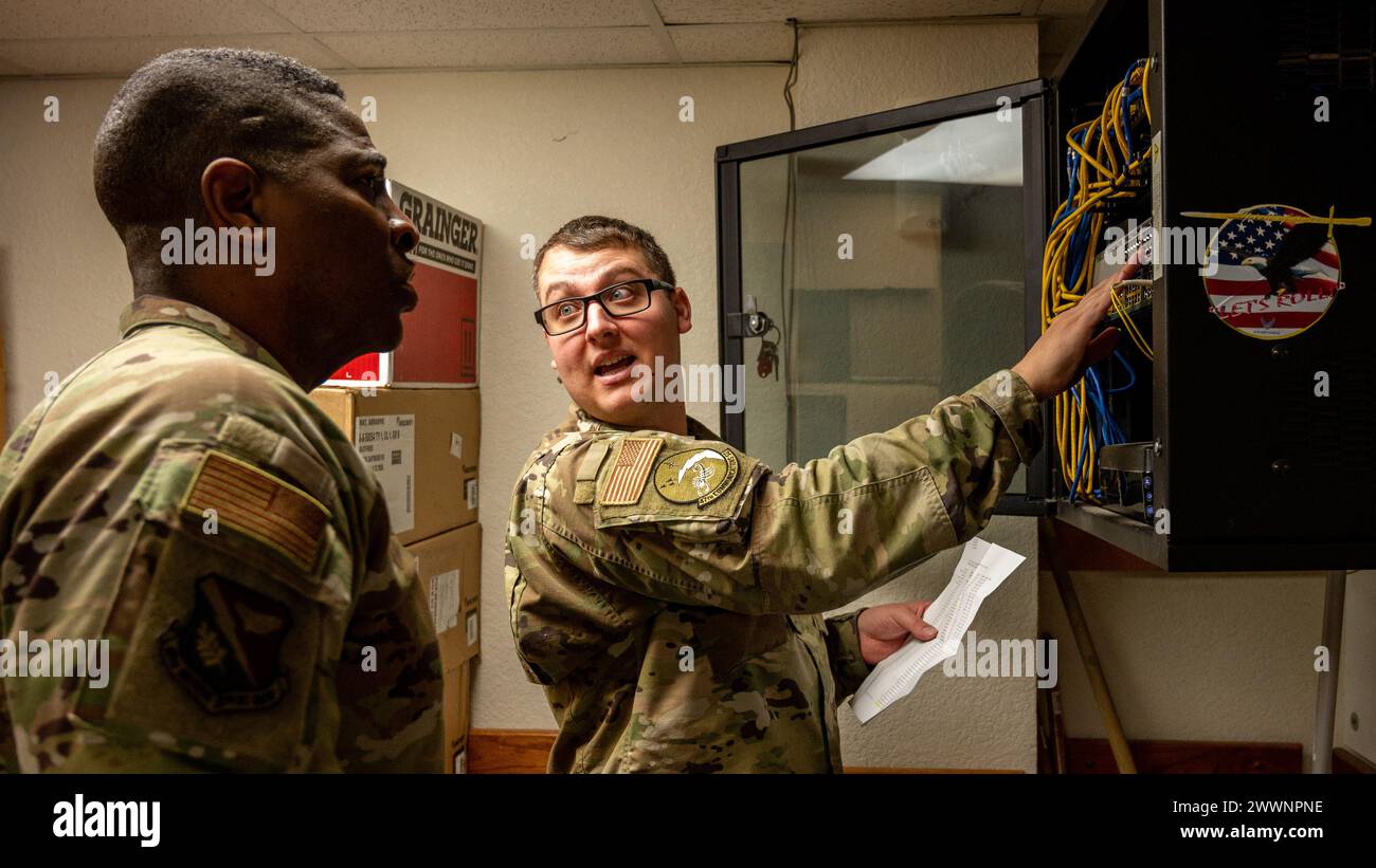 U.S. Air Force Senior Airmen Jerremy Huck, 47th Communications Squadron ...