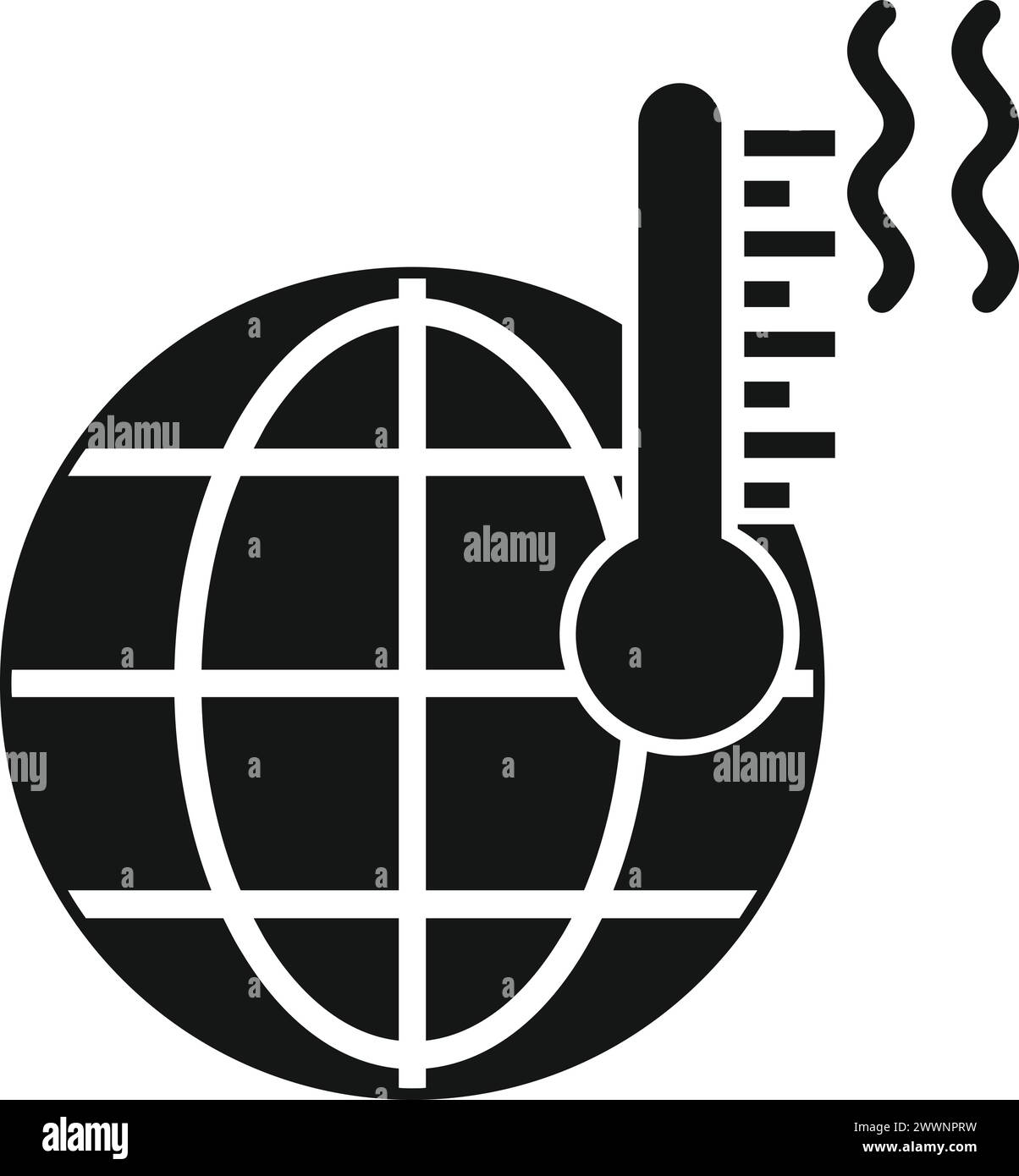 Global warming temperature icon simple vector. Nature disasters. World ecology problem Stock ...