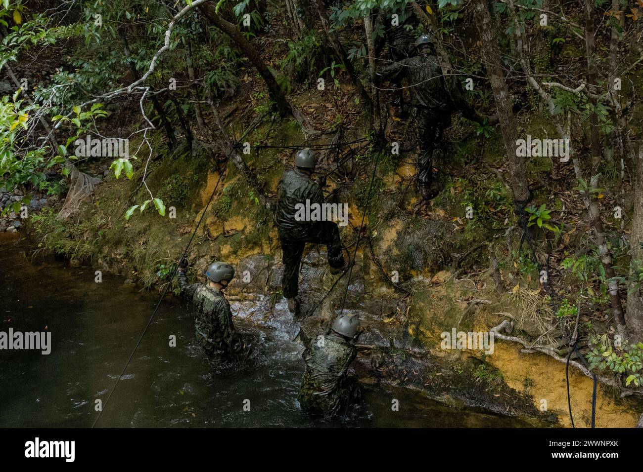 Soldiers with the Amphibious Rapid Brigade Recon Company, Japan Ground ...