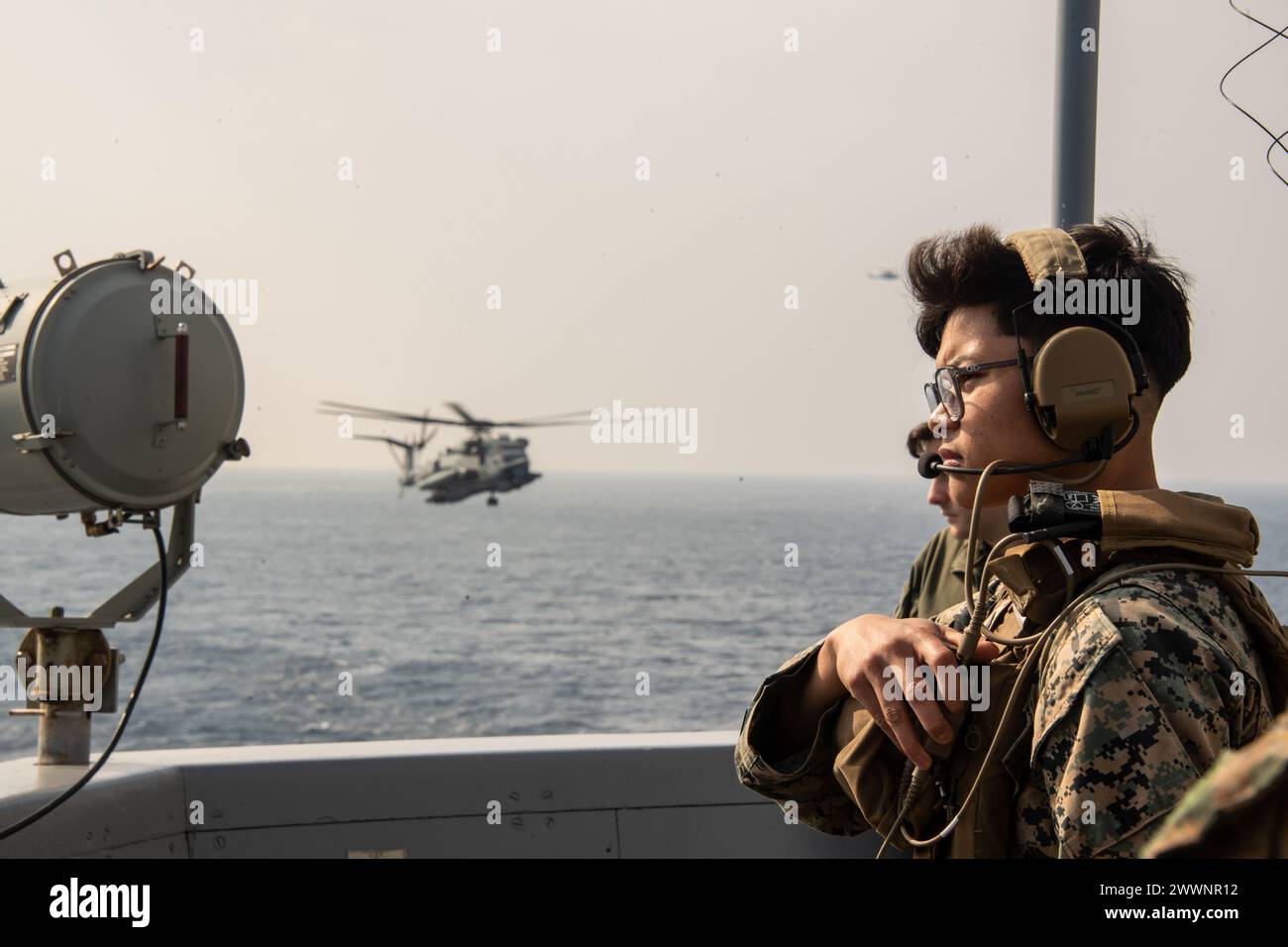 PHILIPPINE SEA (Feb. 11, 2024) U.S. Marine Corp Cpl. Ethan Sumineg ...