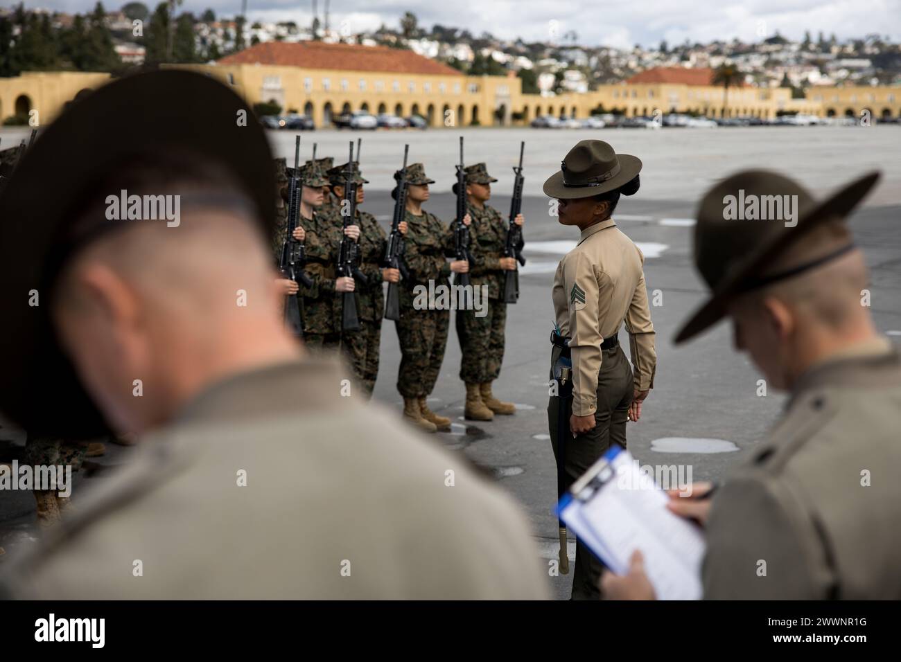 U.S. Marine Sgt. Destiny Dempsey, a drill instructor with Mike Company ...