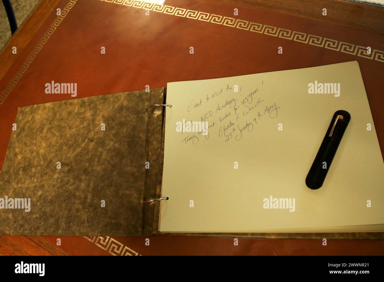 The Honorable Christine Wormuth, U.S. Secretary of the Army, signs a ...