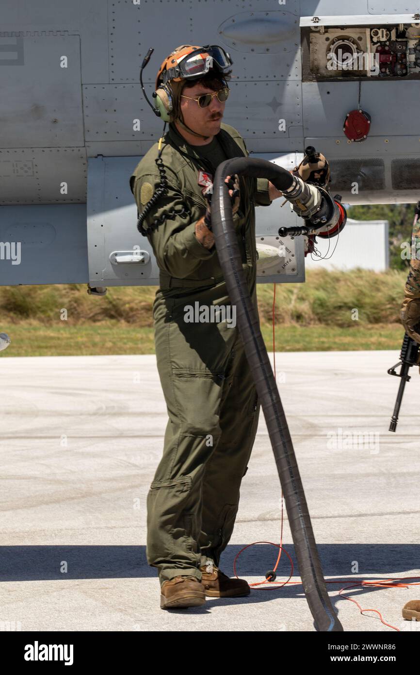 U.S. Marine Corps Sgt. Logan Hardy, a fixed-wing aircraft mechanic with ...