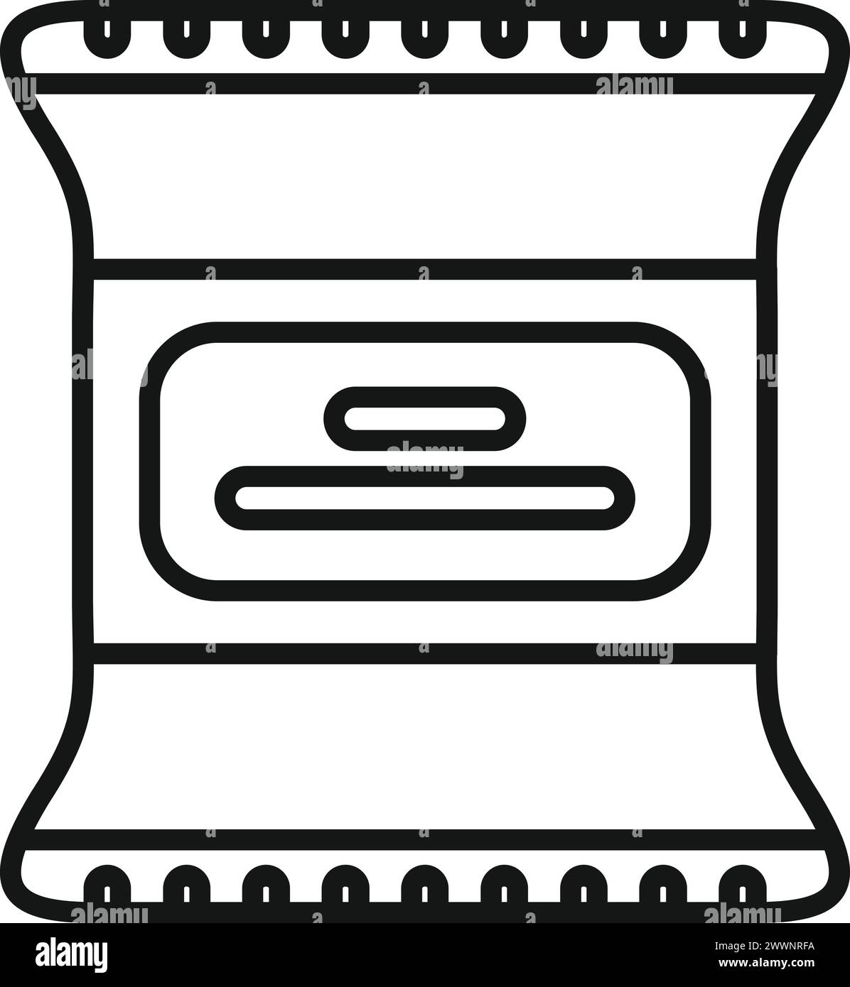 Croissant food pack icon outline vector. Cereal lunch product. Plastic ...