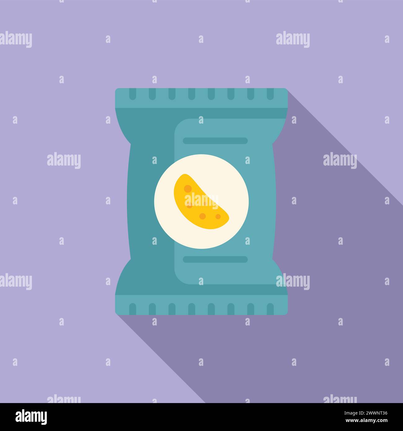 Crispy chips food icon flat vector. Snack pack. Fast food packet ...