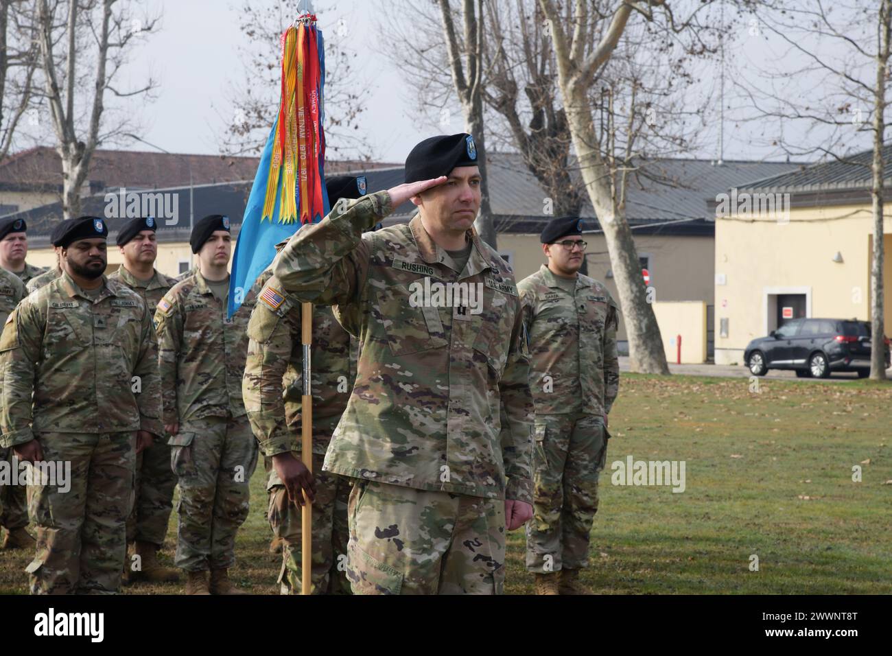 U.S. Army incoming commander Capt. Thor J. Rushing, Bravo company ...