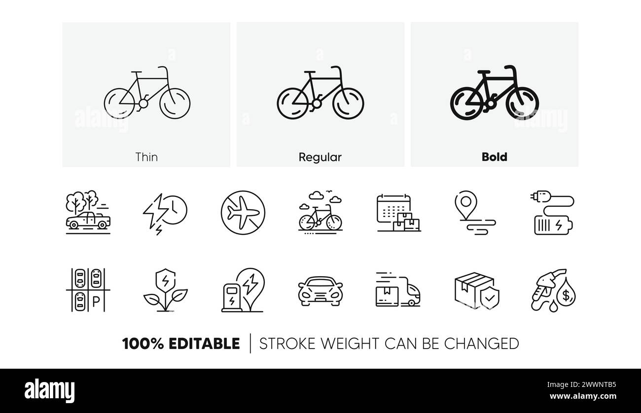 Delivery calendar, Delivery truck and Pickup line icons. For web app, printing. Line icons ...