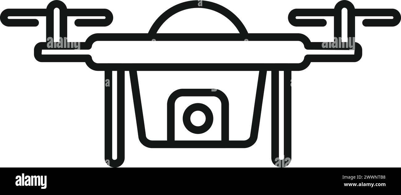 Uav drone filming icon outline vector. Operator air device. Military ...