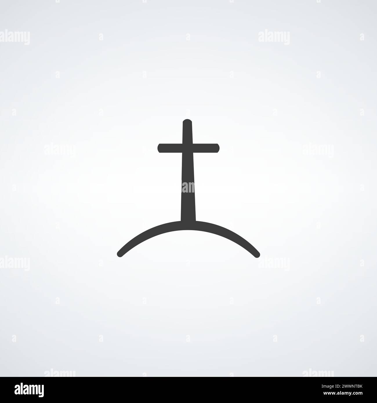 Calvary Cross icon, Christianity religion symbol. Cross on the mountain ...