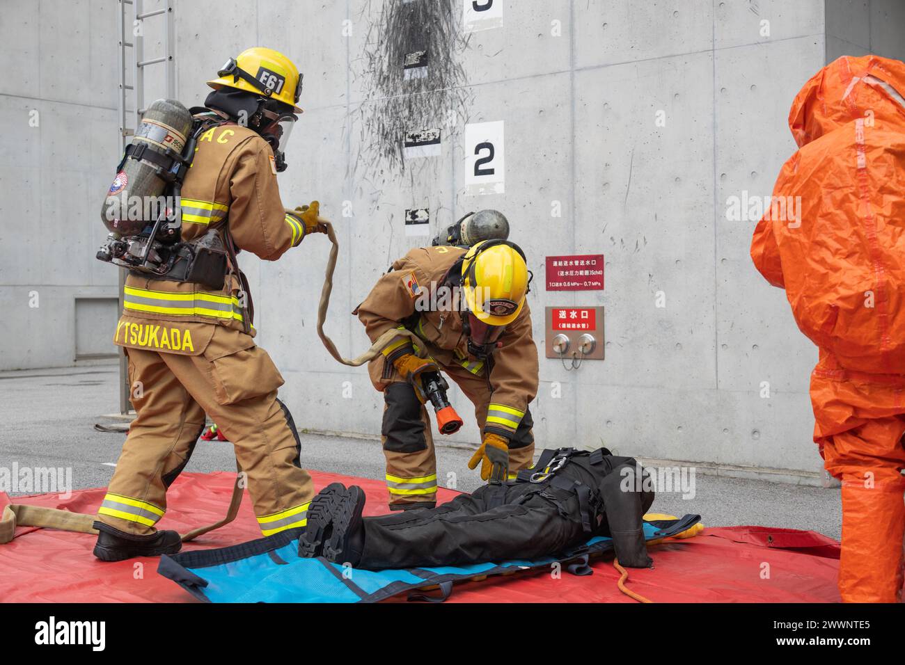 Firefighters with Marine Corps Installations Pacific Fire and Emergency ...