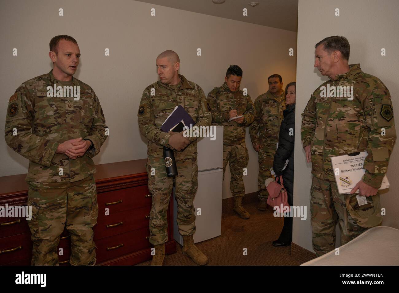 U.S. Air Force Master Sgt. Adam Spencer (left), 354th Civil Engineering ...