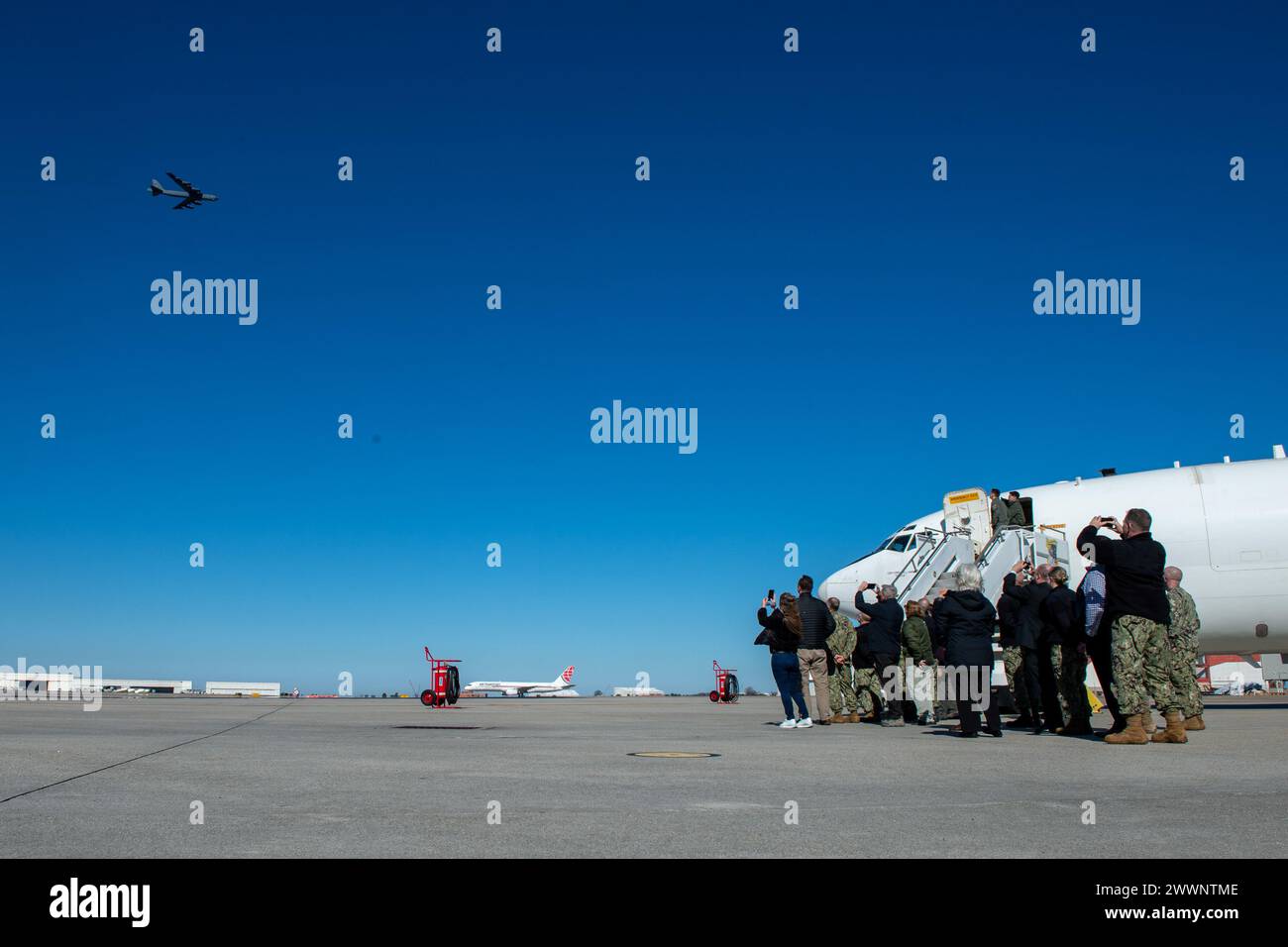 Members of the USSTRATCOM Component Commanders Conference watch a ...