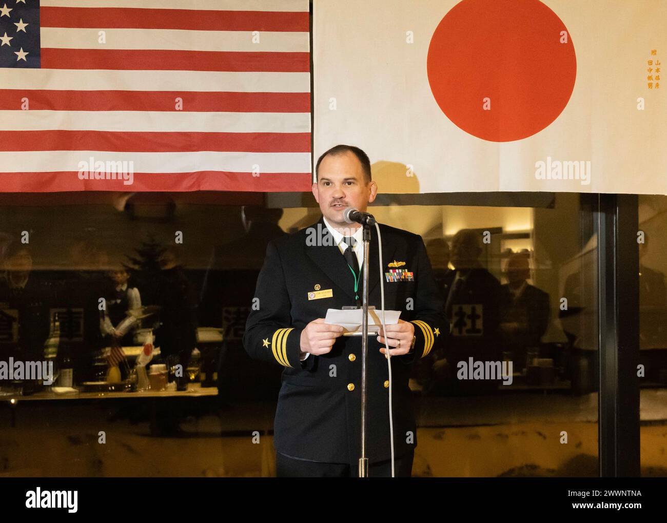 OTARU, Japan (Feb. 6, 2024) Cmdr. Stephen Szachta, commanding officer ...