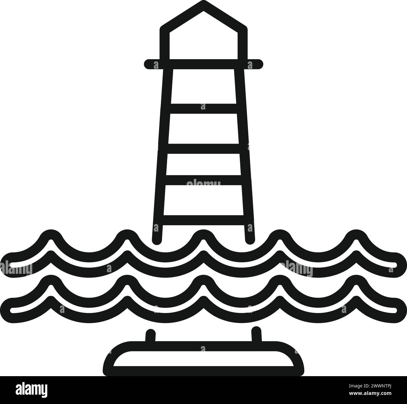 Sea level rise change icon outline vector. Climate disasters. Global ...