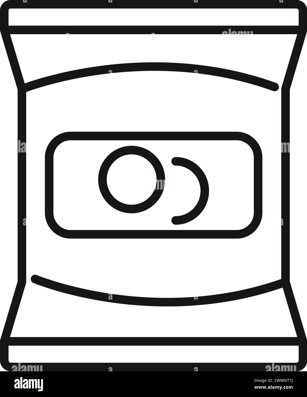 Chips product pack icon outline vector. Vending machine food. Cracker ...
