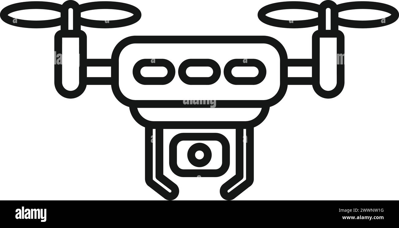 Scene video drone icon outline vector. Control livestream. Inspection ...