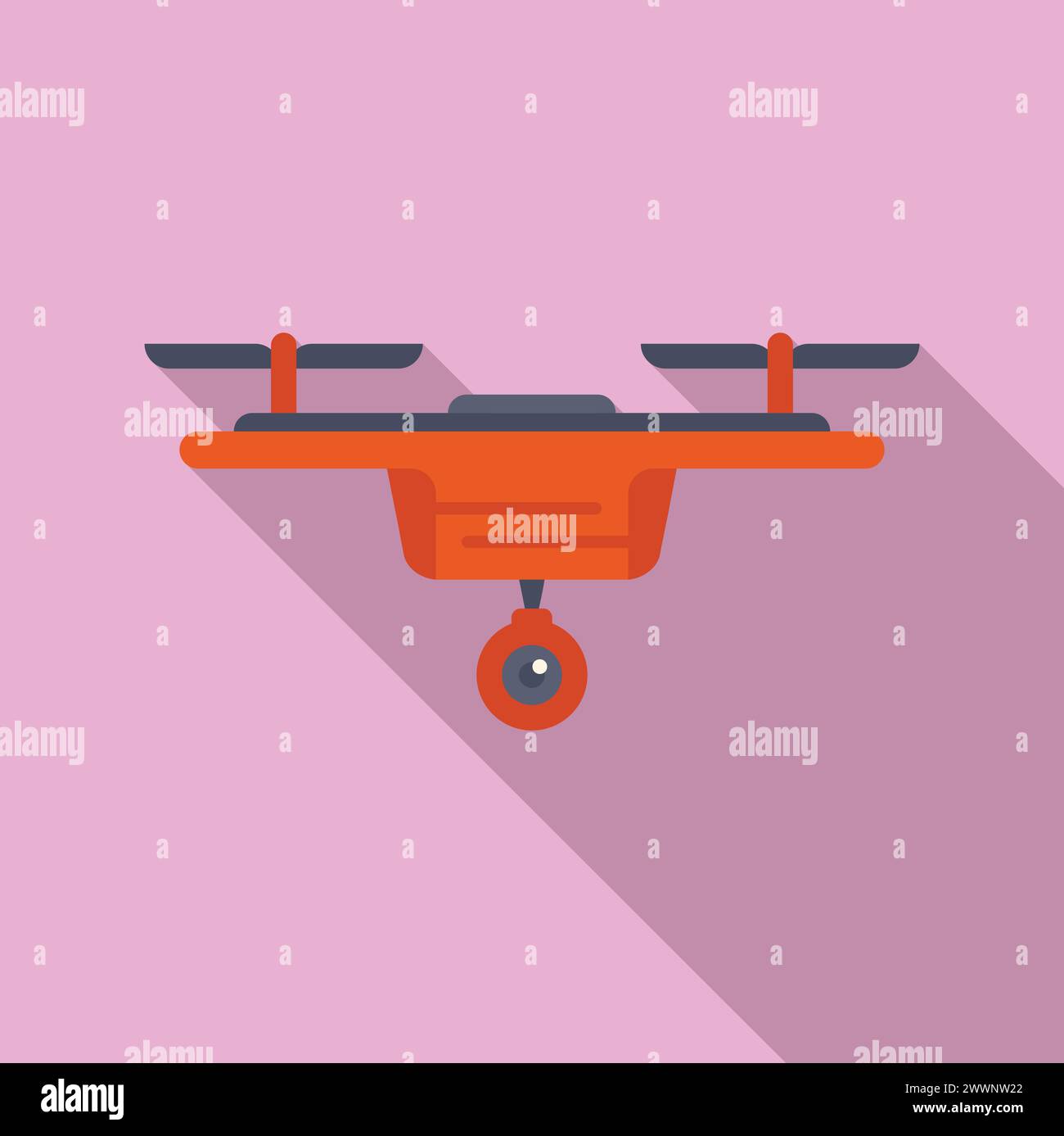 Scene video drone icon flat vector. Filming air control. Landscape ...