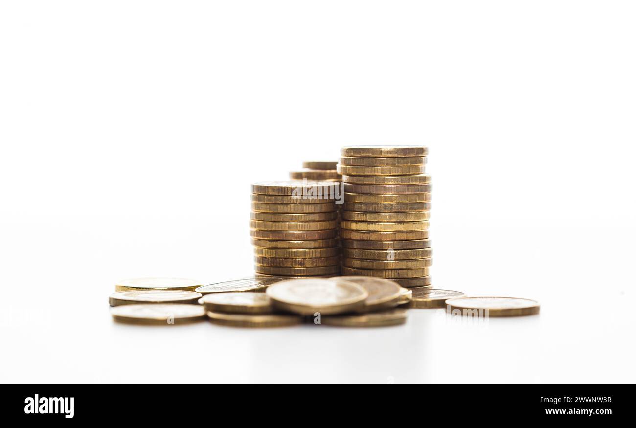 Coins isolated on white background Stock Photo - Alamy