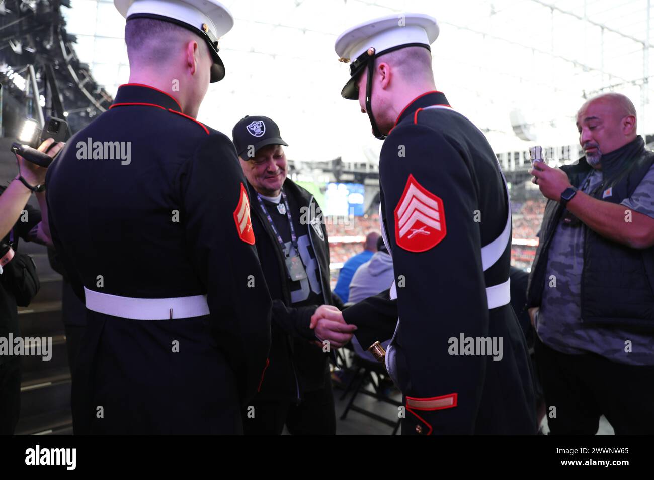 While at Super Bowl LVIII two members of the Joint Armed Forces Color ...