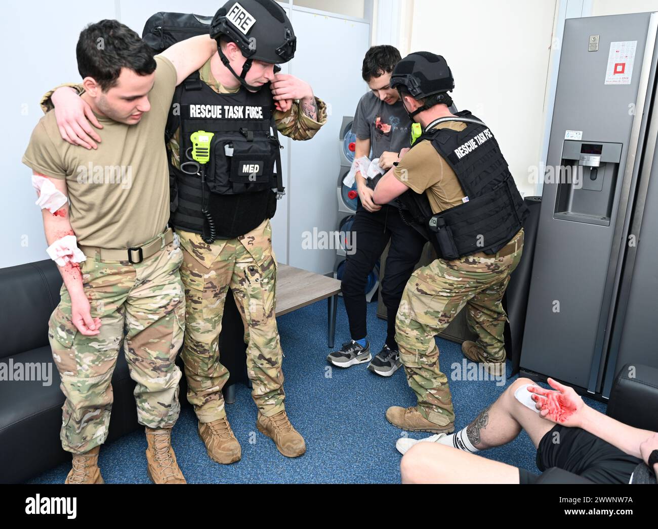 U.S. Air Force 100th Civil Engineer Squadron Fire Department rescue ...