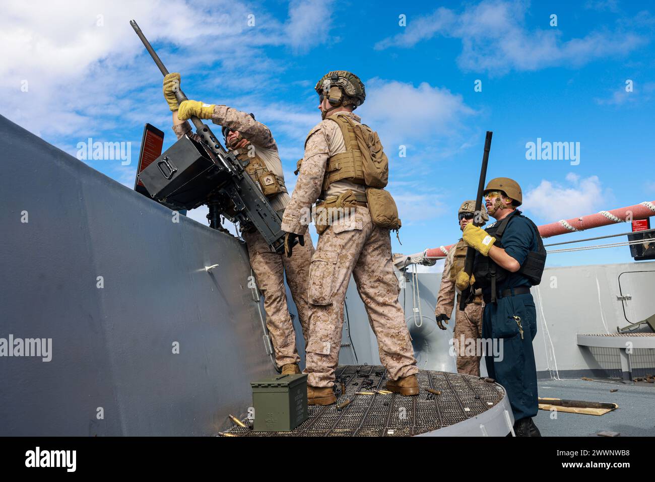A U.S. Marine assigned to Charlie Company, Battalion Landing Team 1/5 ...