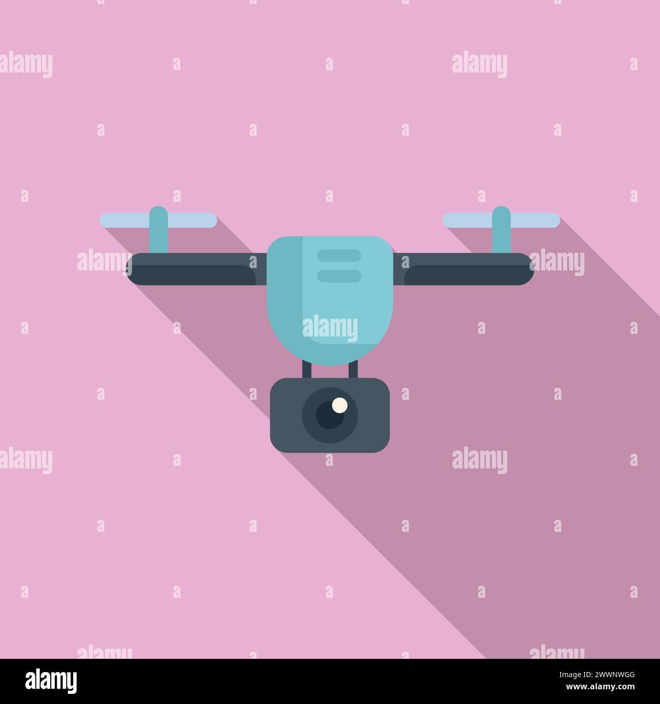 Drone filming icon flat vector. Control aero cinema operator. Smart ...