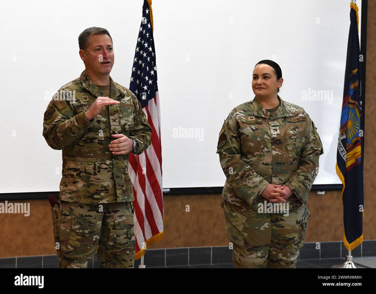 U.S. Air Force Col. Glyn Weir, commander of the 106th Mission Support ...