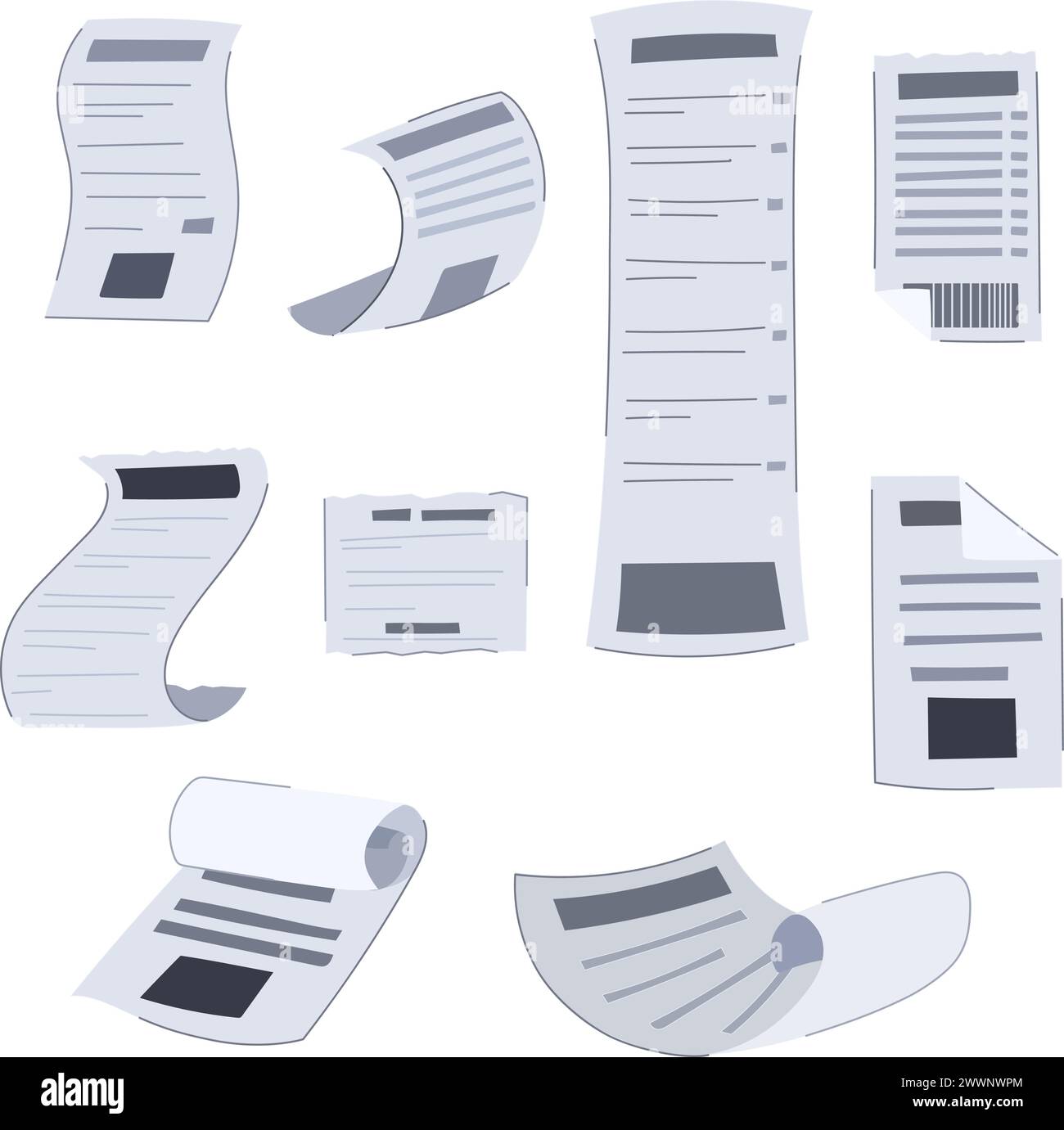 receipt set cartoon vector illustration Stock Vector Image & Art - Alamy