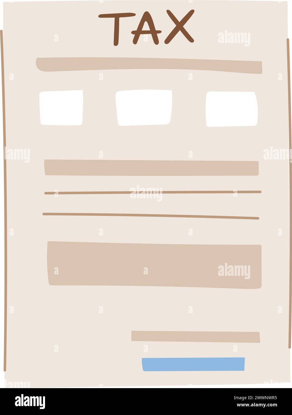 income tax form cartoon vector illustration Stock Vector Image & Art ...