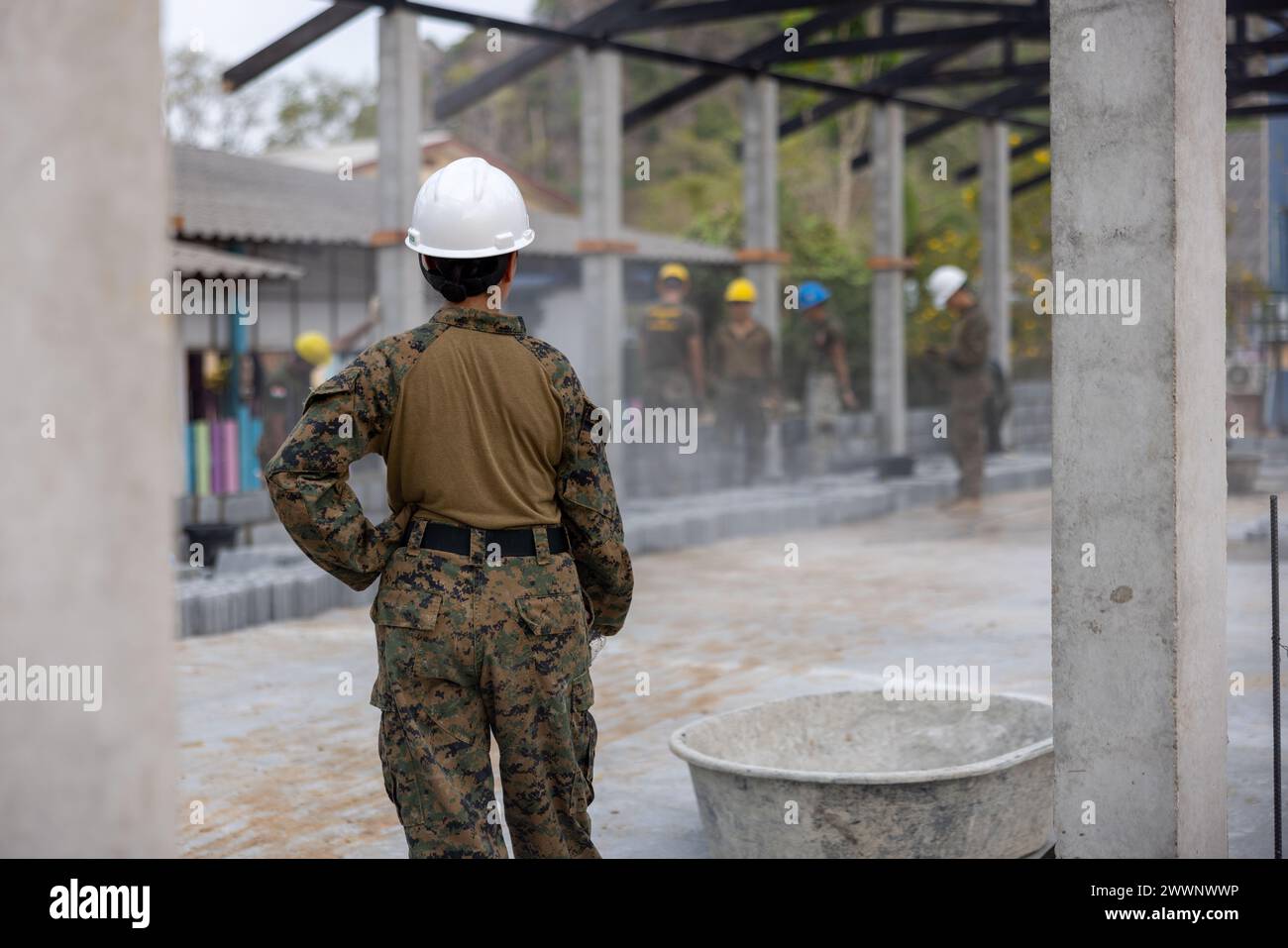 U.S. Marine Corps Sgt. Iris Beno, a heavy equipment operator with ...