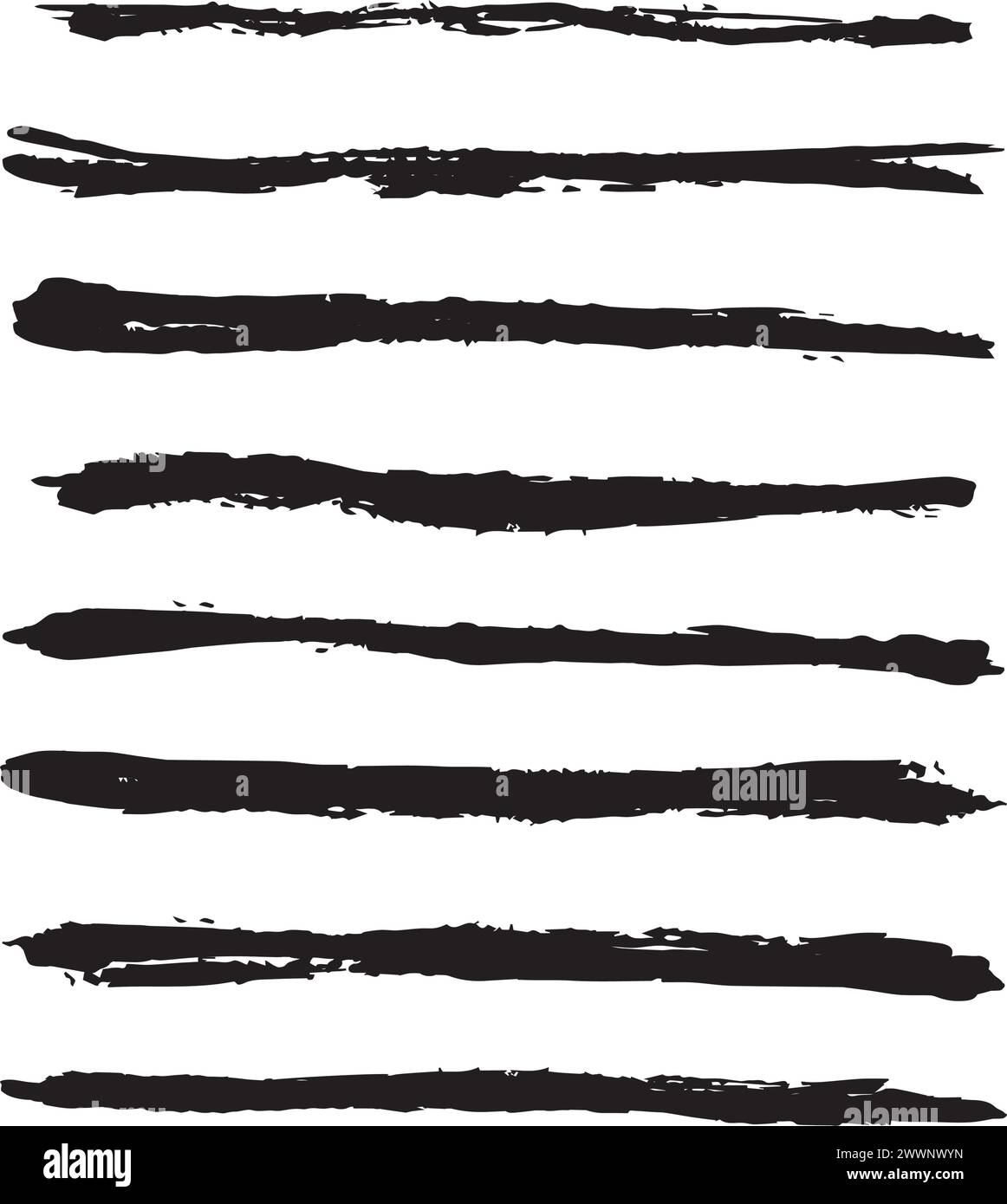 Grunge brush line element icon hand drawn stroke for creative design ...