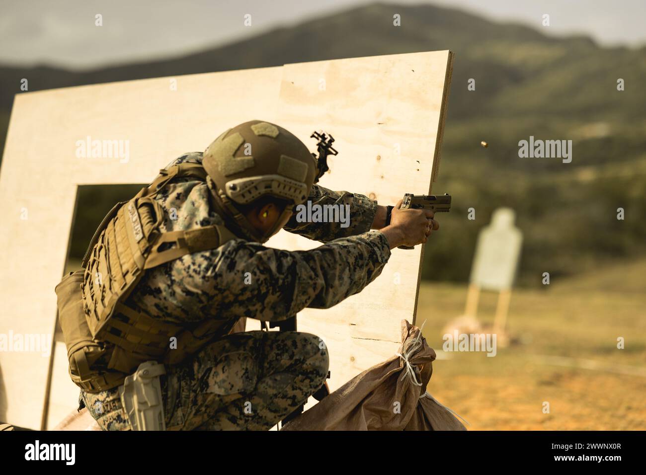 U.S. Marine Corps Cpl. Anthony Salazar, an radio operator with 5th Air ...