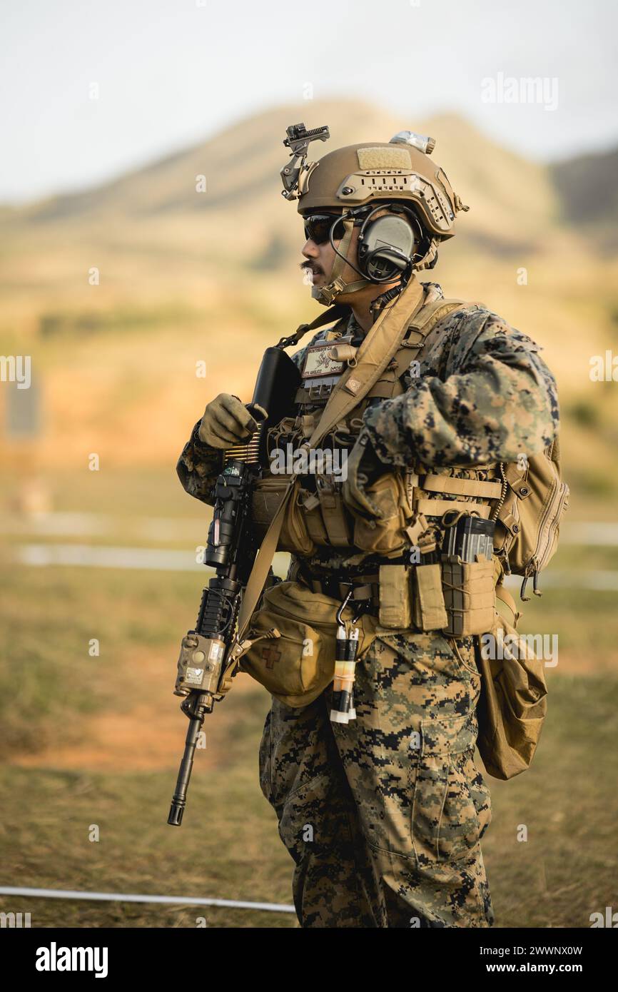 U.S. Marine Corps Lance Cpl. Christian Montemayor, a fire support ...