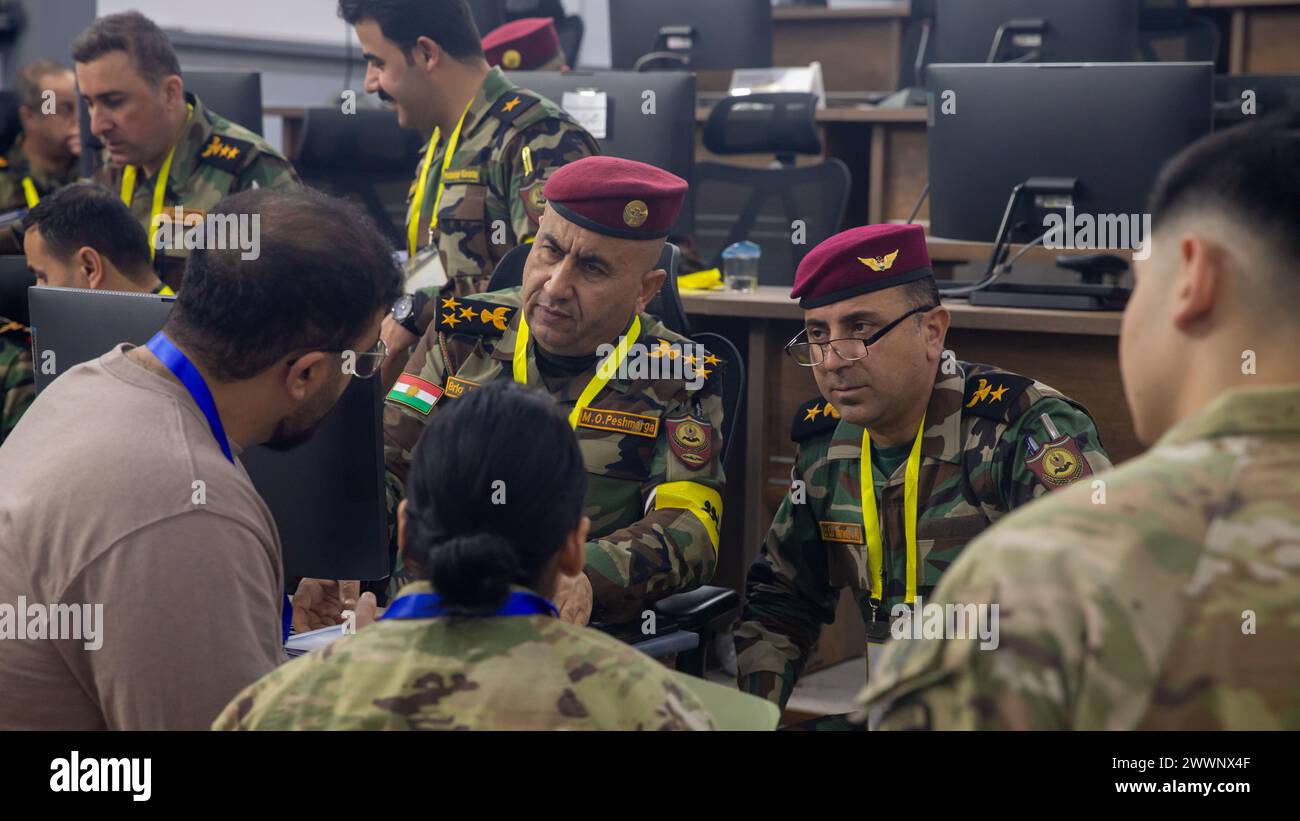 U.S. Soldiers with the 3rd Security Forces Assistance Brigade conduct a ...