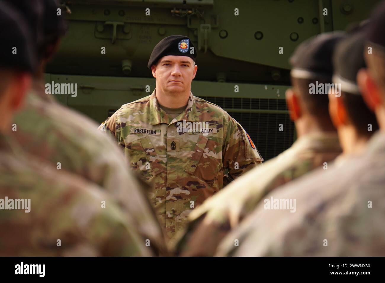U.S. Army 1st. Sgt. Donald Robertson assumed responsibility of the ...