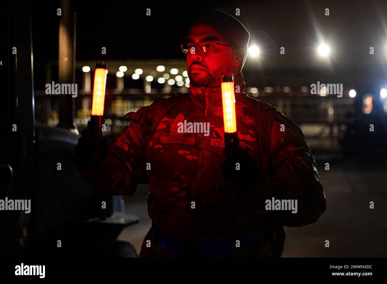 U.S. Air Force Senior Airmen Curtis Rucker, an aircraft service ...