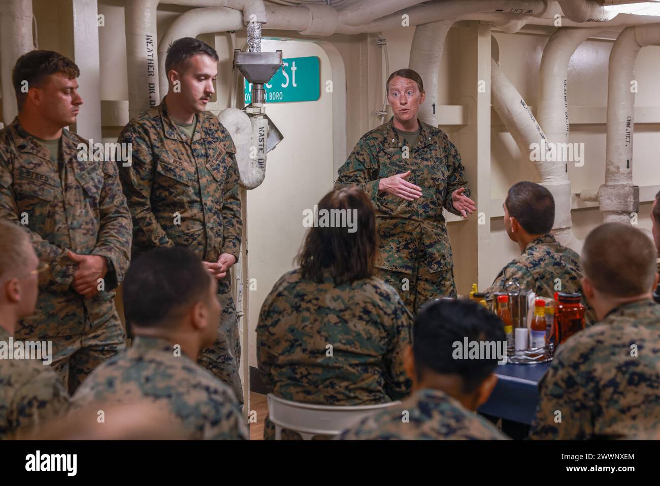 U.S. Marine Corps Lt. Col. Lindsay Mathwick, commanding officer of ...