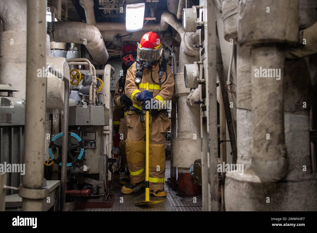 PHILIPPINE SEA (Feb. 12, 2024) Fireman Demetrio Thompson, front, from ...