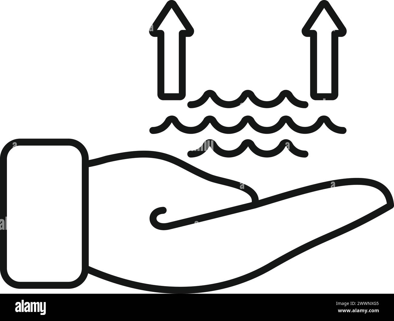 Care ocean level risk icon outline vector. Climate disasters. Coast eco ...