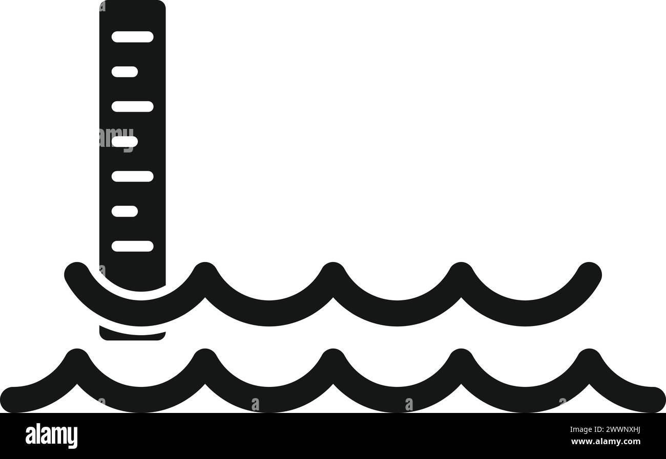 Sea level problem icon simple vector. Climate change disasters. Ecology ...