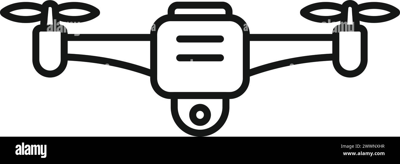 Pilot flight inspection icon outline vector. Drone aerial control ...