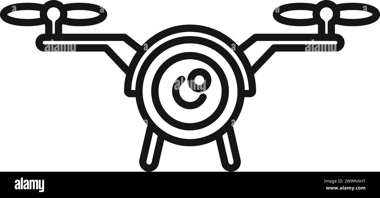 Control aerial drone icon outline vector. Pilot inspection. Recording ...
