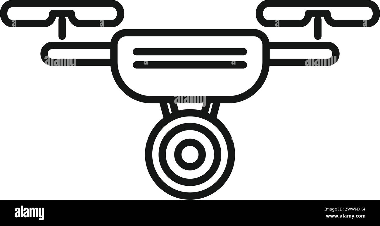 Modern small drone icon outline vector. Air operator. Video aero ...