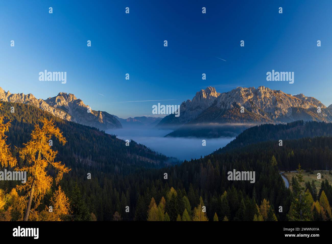 Landscape near Sella di Razzo and Sella di Rioda pass, Carnic Alps ...