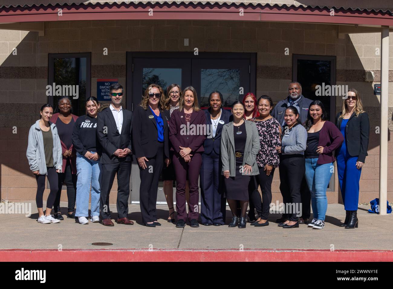 U.S. Sen. Catherine Blakespear poses for a group photo with the Del Luz ...