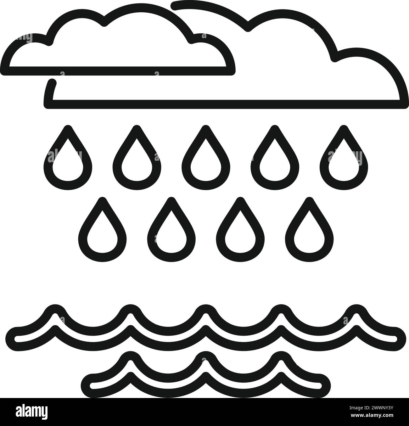 Sea level rise after rains icon outline vector. Climate disasters ...