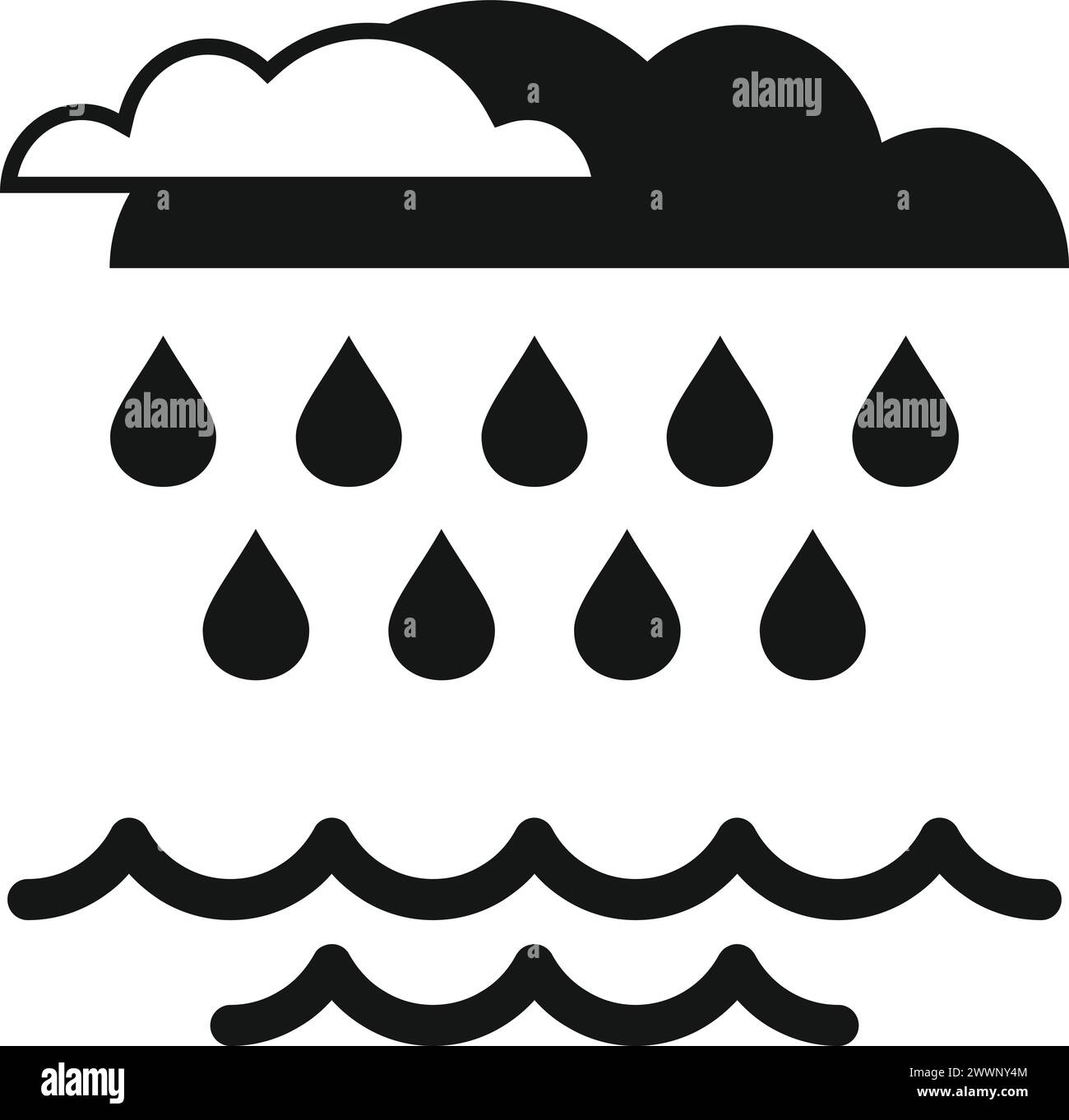 Sea level rise after rains icon simple vector. Climate disasters ...