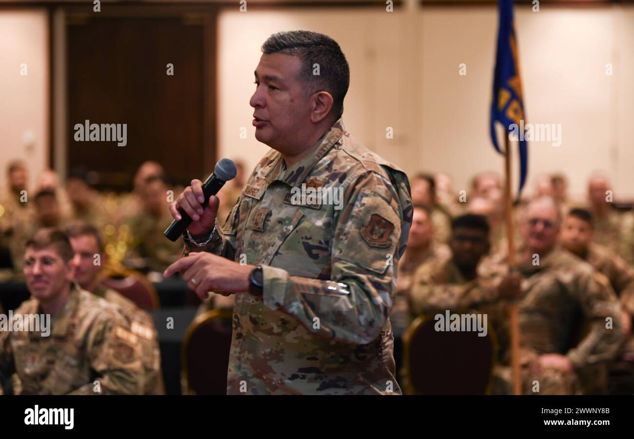 Members of the 349th Air Mobility Wing and other distinguished visitors ...