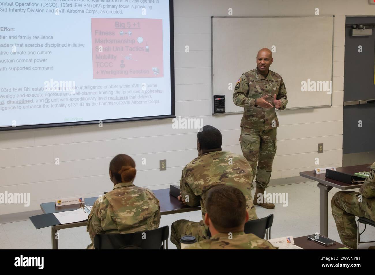 U.S. Army Lt. Col. Marcus O'Neal, commander of the 103rd Intelligence ...