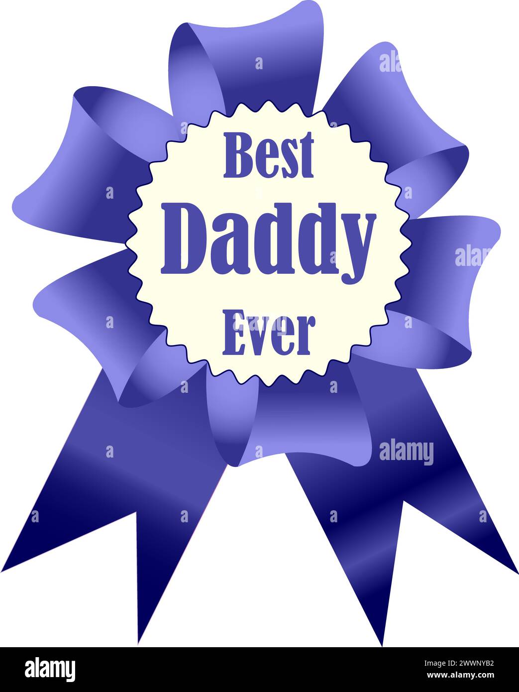 Beautiful decoration to Father’s Day with blue award ribbon and ...
